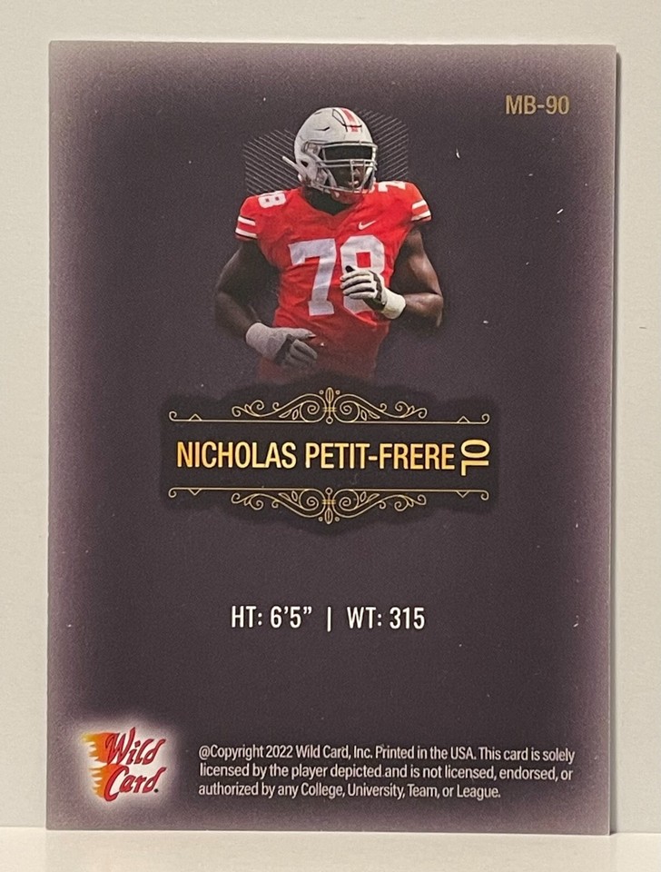 2022 WILD CARD MATTE NICHOLAS PETIT-FRERE MINT?! BLACK ROOKIE RC | eBay