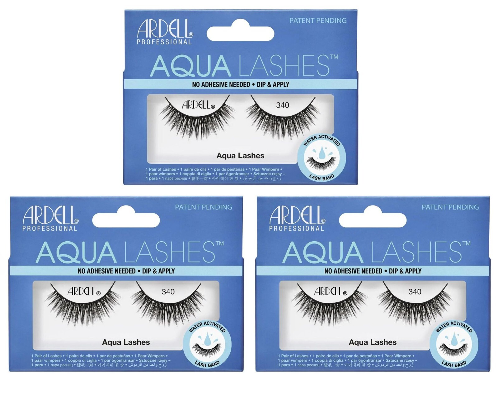 Ardell Professional False Eyelashes - Aqua Lashes 340 Dip & Apply 3pcs ...