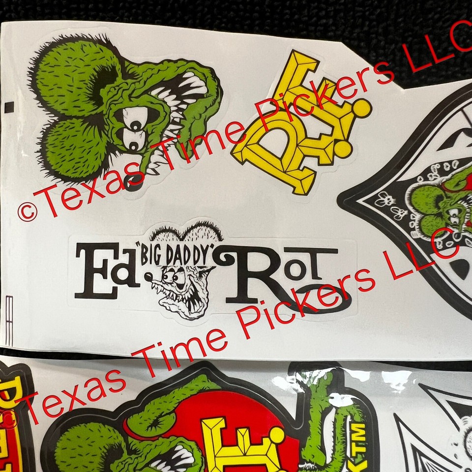 🔥 10 Rat Fink Mouse Ed Big Daddy Roth Hot Rod Art Vinyl Decal Sticker ...