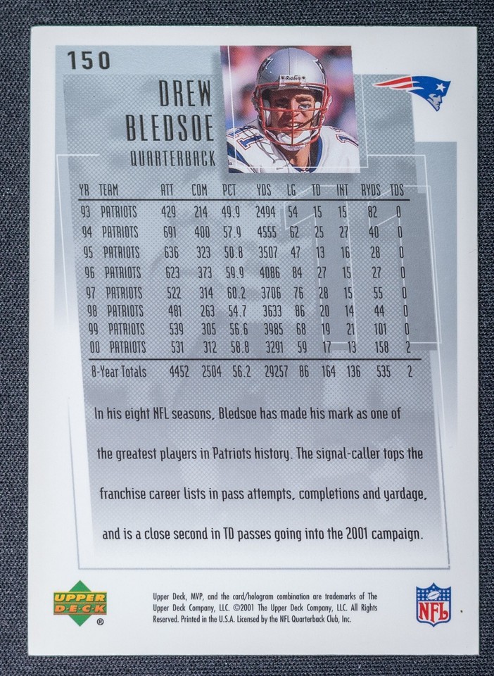 Drew Bledsoe 2000 Upper Deck MVP NFL Card #150 NE Patriots 🏉 | eBay