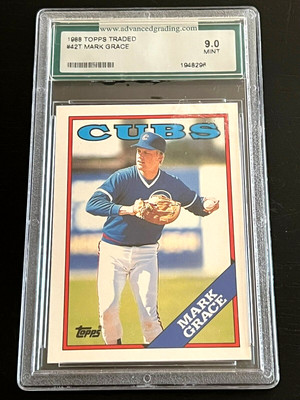 1988 TOPPS TRADED #42T MARK GRACE ROOKIE AGS 9 MINT - WE COMBINE ...