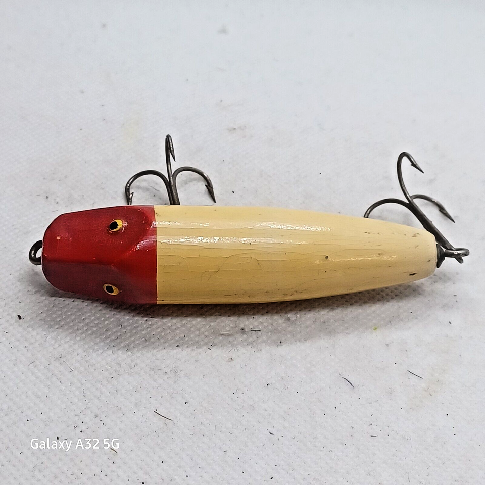 Vintage Shurkatch HICO Fishing Lures Wood Topwater Plug River Runt Vamp ...