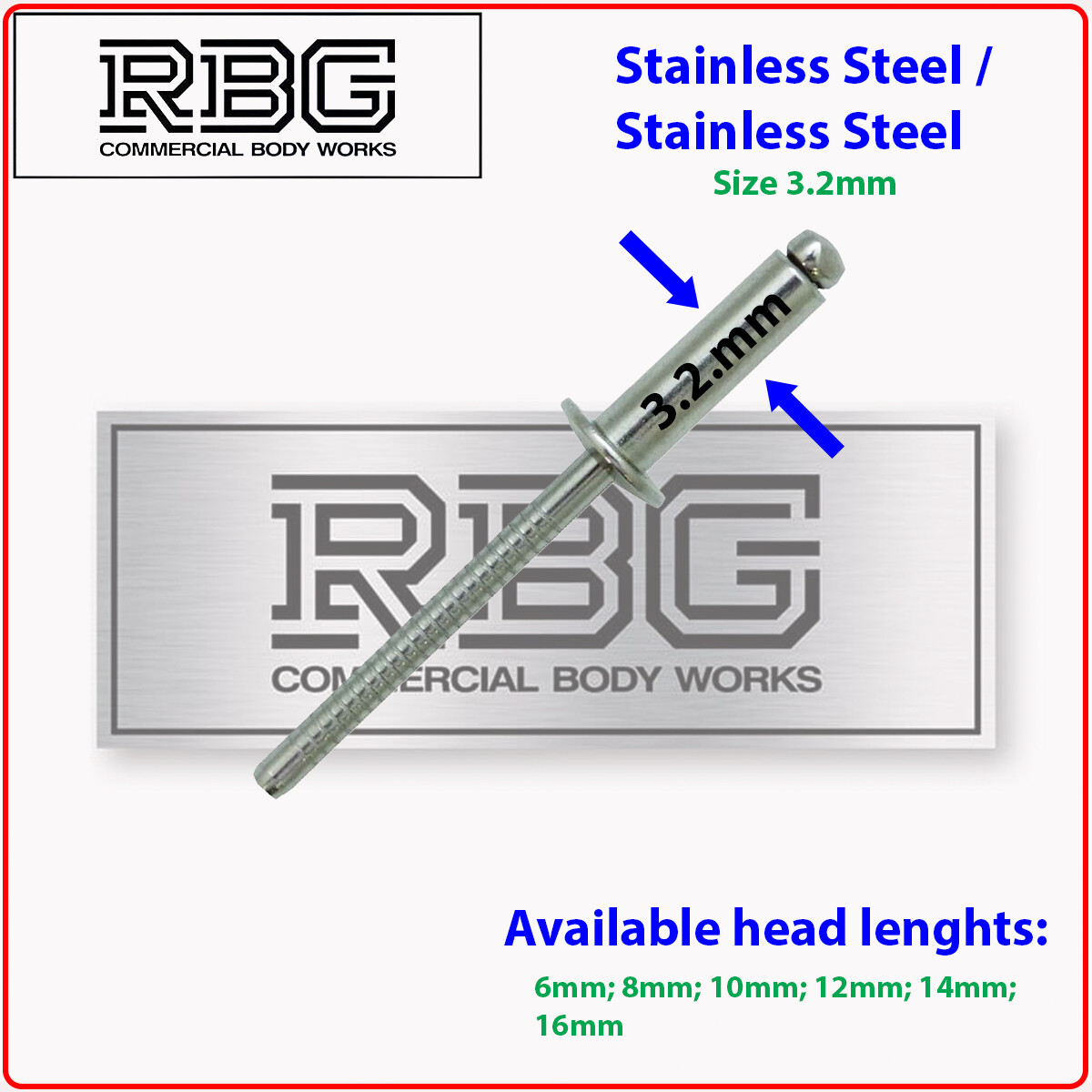 A2 Stainless Steel/Stainless Steel - Blind Pop Rivets With Dome Head ...