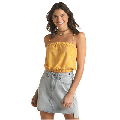 Panhandle® Ladies Spaghetti Strap Striped Gold Tube Top RLWT19R05R | eBay