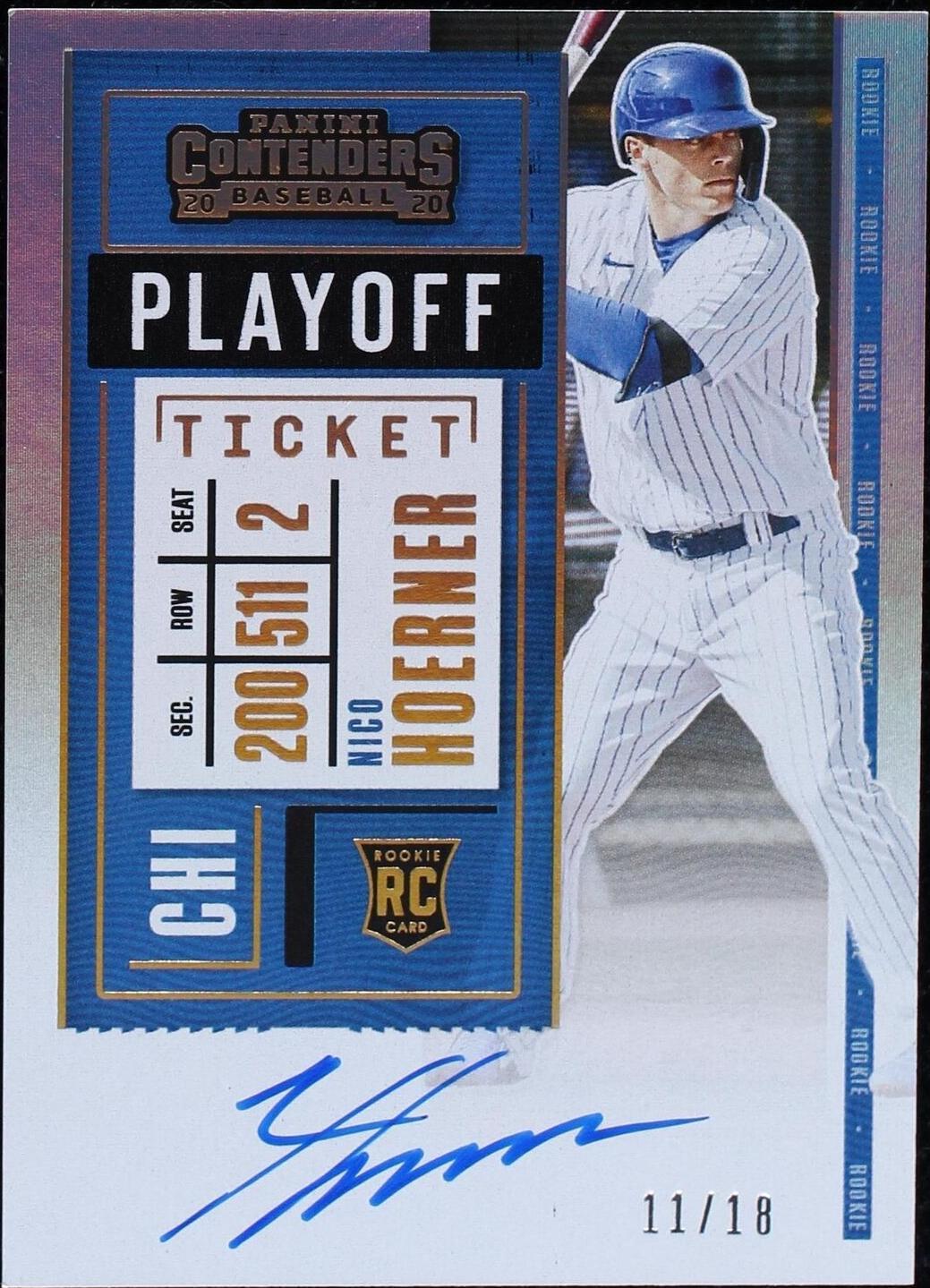 2020 Panini Contenders - Rookie Ticket Nico Hoerner #117 Playoff Ticket ...