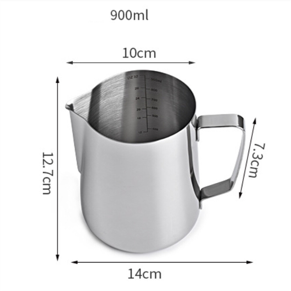 Stainless Steel Milk Frothing Jug Frother Coffee Latte Container ...