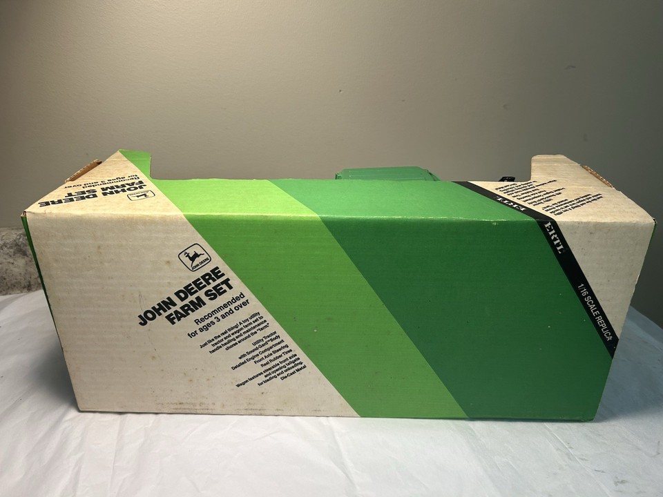 Vintage Ertl John Deere Tractor & Wagon Set NIB | eBay