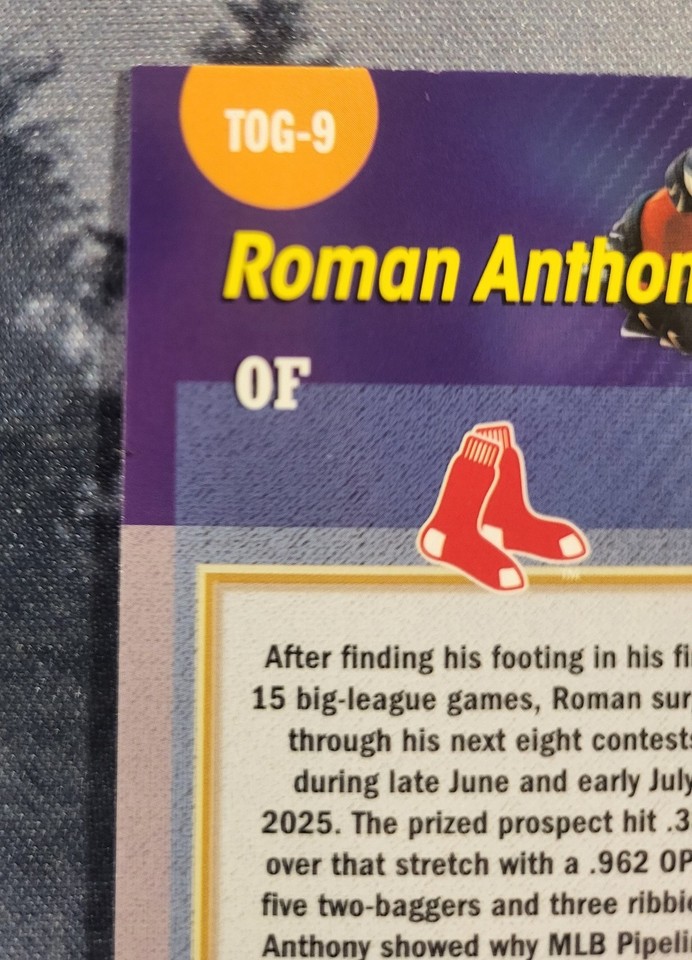 2026 Topps Series 1 Roman Anthony Titans Of The Game TOG-9 RC Boston ...