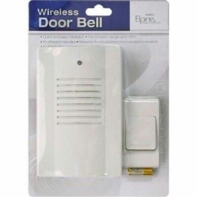30M RANGE WIRELESS DOOR BELL CORDLESS BATTERY OPERATED CHIME 16 ...
