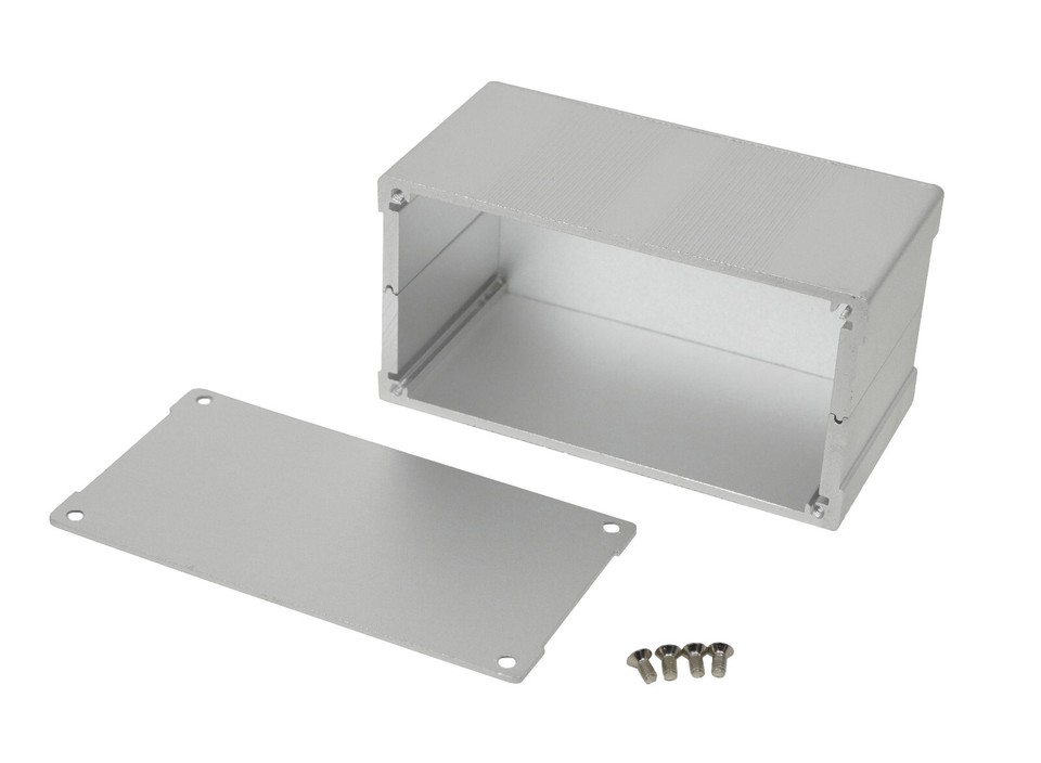 Silver Aluminum Project Box Enclosure Case DIY- 106mm x 53.5mm x 55mm ...