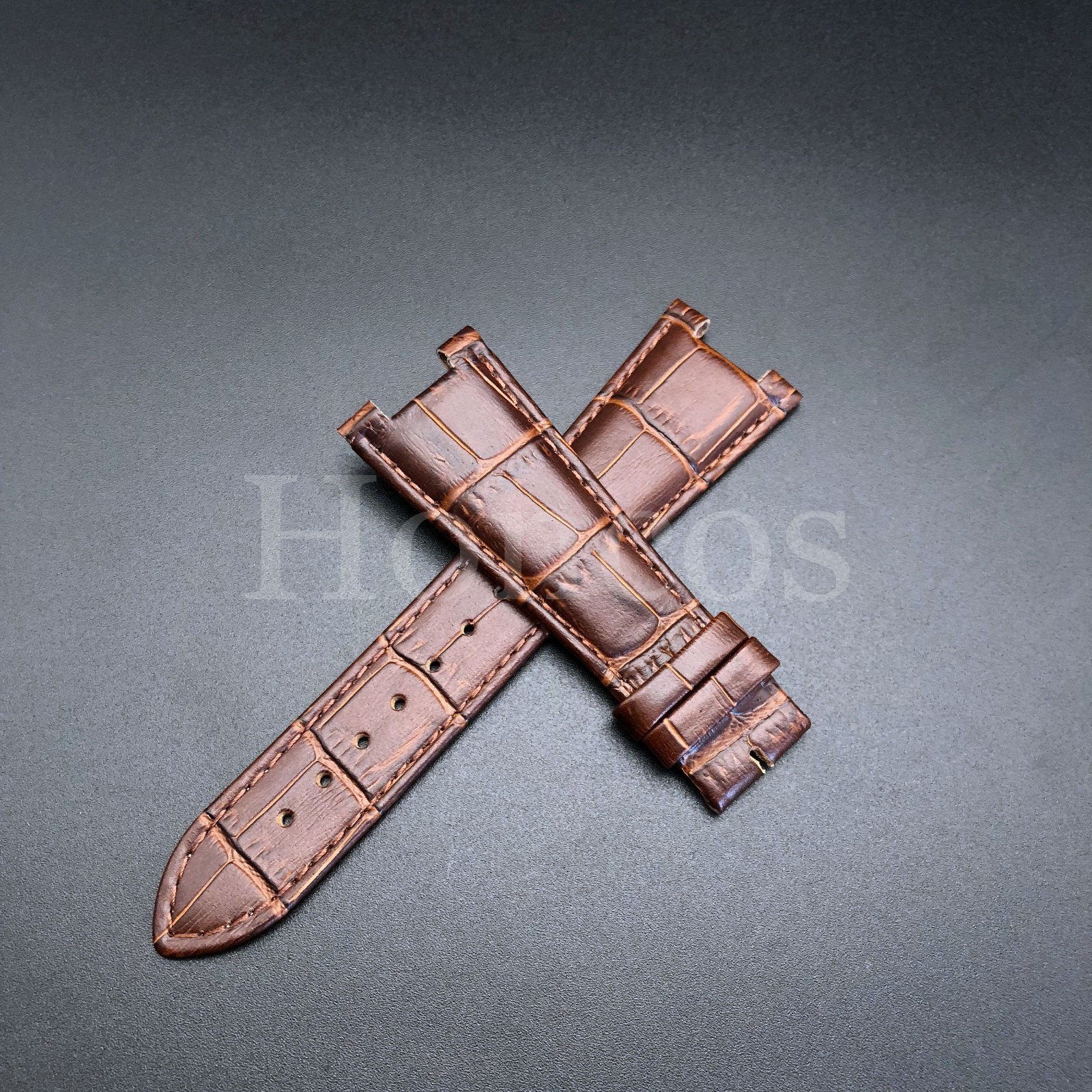 25X18 MM Leather Watch Strap Band Brown Black Fits For Patek Philippe ...