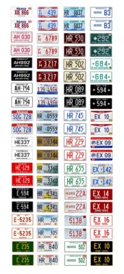 1/18 scale model car assorted hearse funeral license plates state tags ...