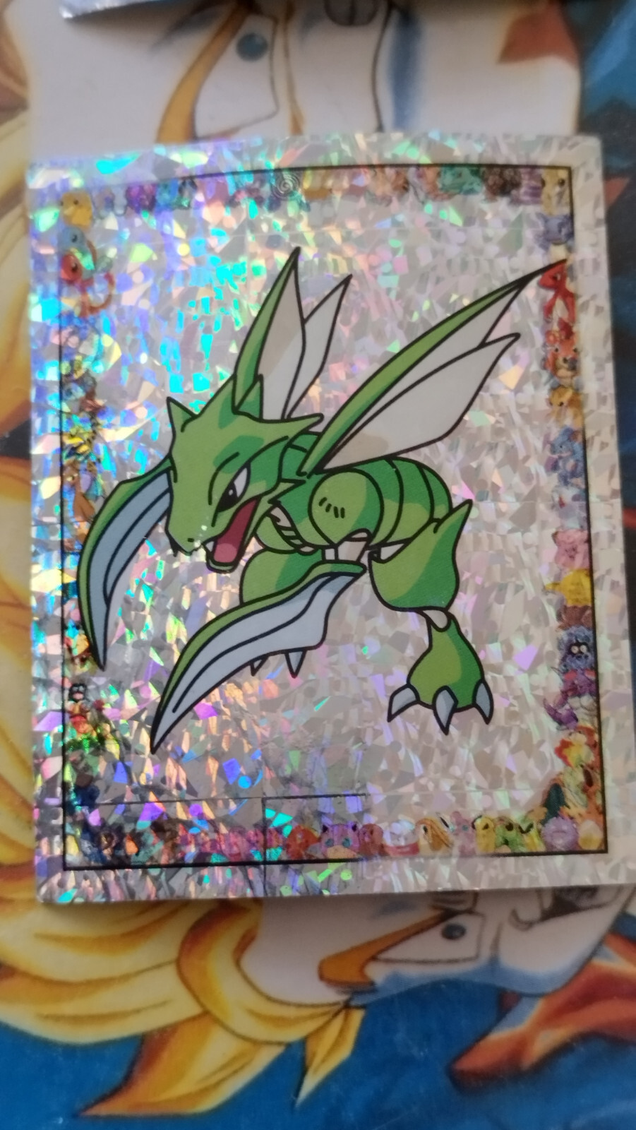 CARTE POKEMON STICKERS Holo MERLIN S19 TOPPS 1999 Insécateur Scyther ...