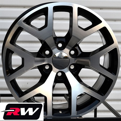 20" inch 20 x9" Wheels for Chevy Avalanche Black Machined GMC Sierra ...