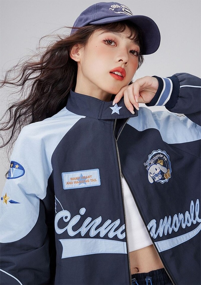 Cinnamonroll Wind Biker Punching Tops Loose Jacket anime overcoat ...