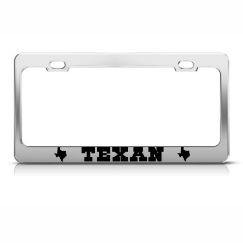 Metal License Plate Frame Texas Texan Car Accessories Chrome | eBay