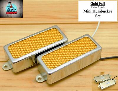 Gold Foil Mini Humbucker sized Alnico 5 Pickups (Neck and Bridge) | eBay