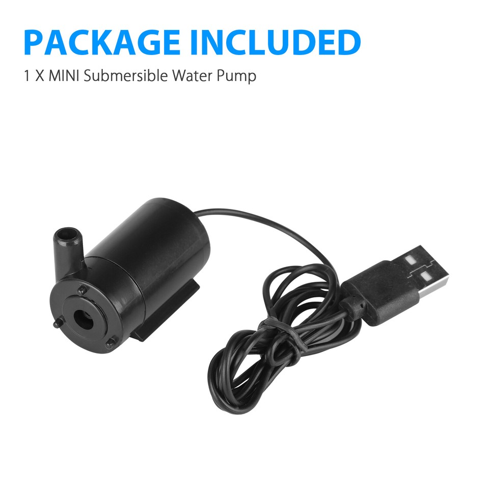 Small Water Pump Mini Mute Submersible USB 5V 1M Cable Garden Home ...