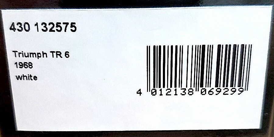 MINICHAMPS Minichamps 1 43 PMA Triumph TR6 1969 White 430132575 ...