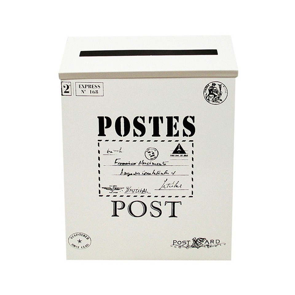 Metal Wall Mount Post Box Mailbox Home Decoration Ornament Photo Prop ...