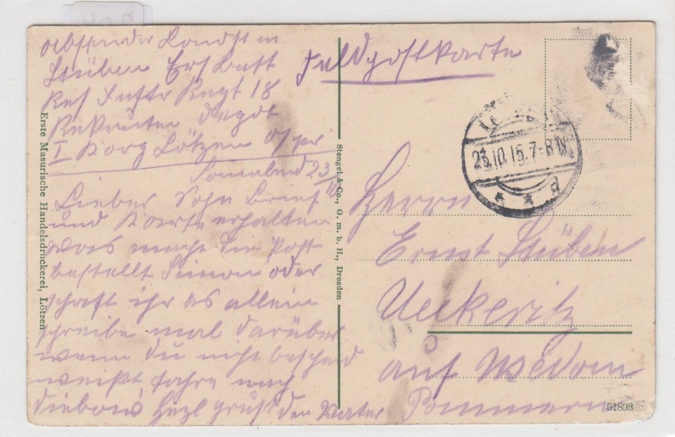 110A, Lötzen Bahnhofstrasse belebt mit Militär gelaufen FP 1915 ! | eBay