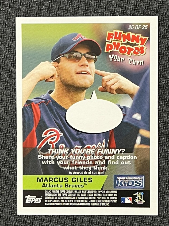Chipper Jones Marcus Giles 2006 Topps Sports Illustrated for Kids #24 ...