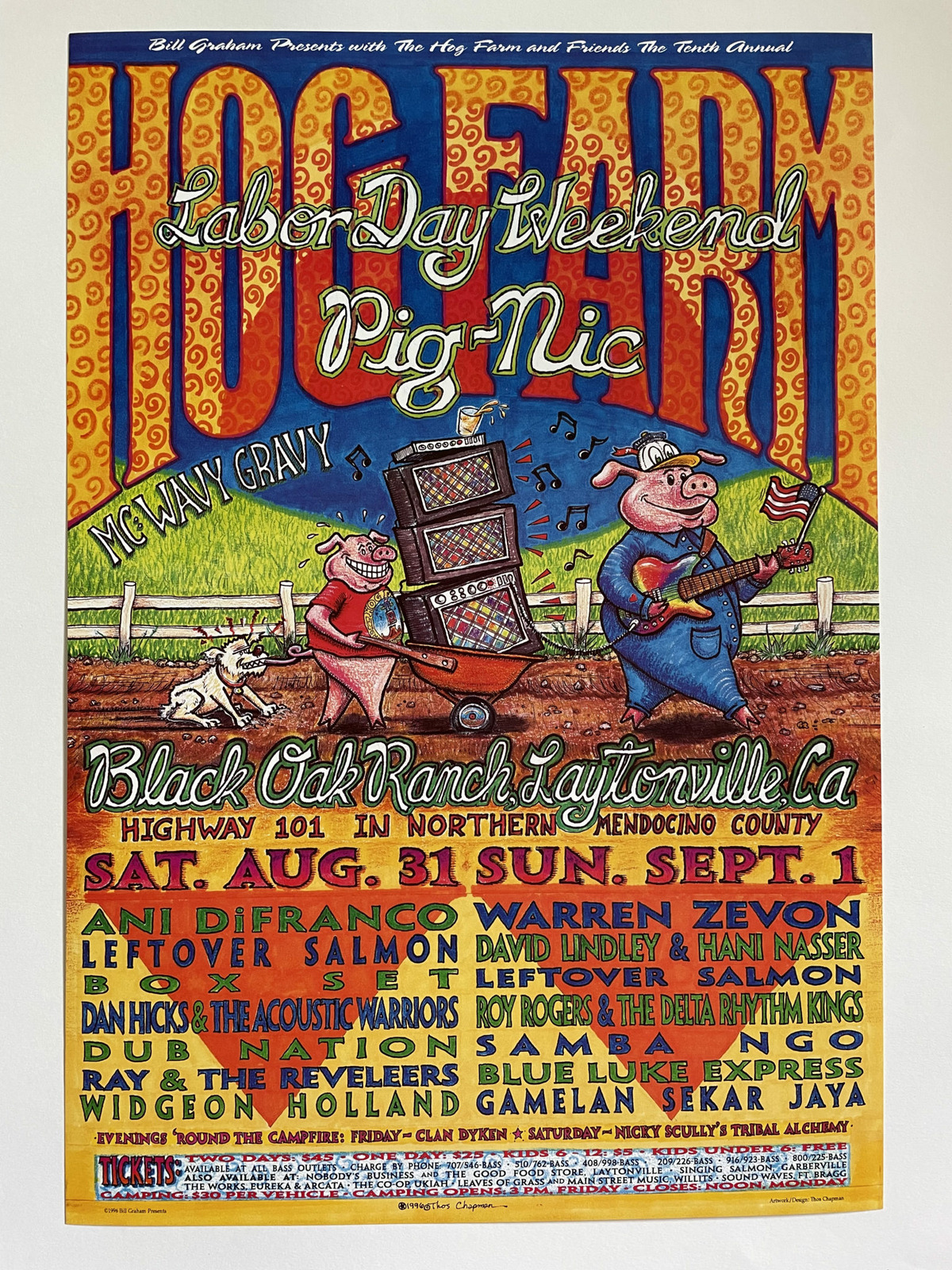 Hog Farm Labor Day Weekend Pig-Nic Concert Poster 1996 | eBay