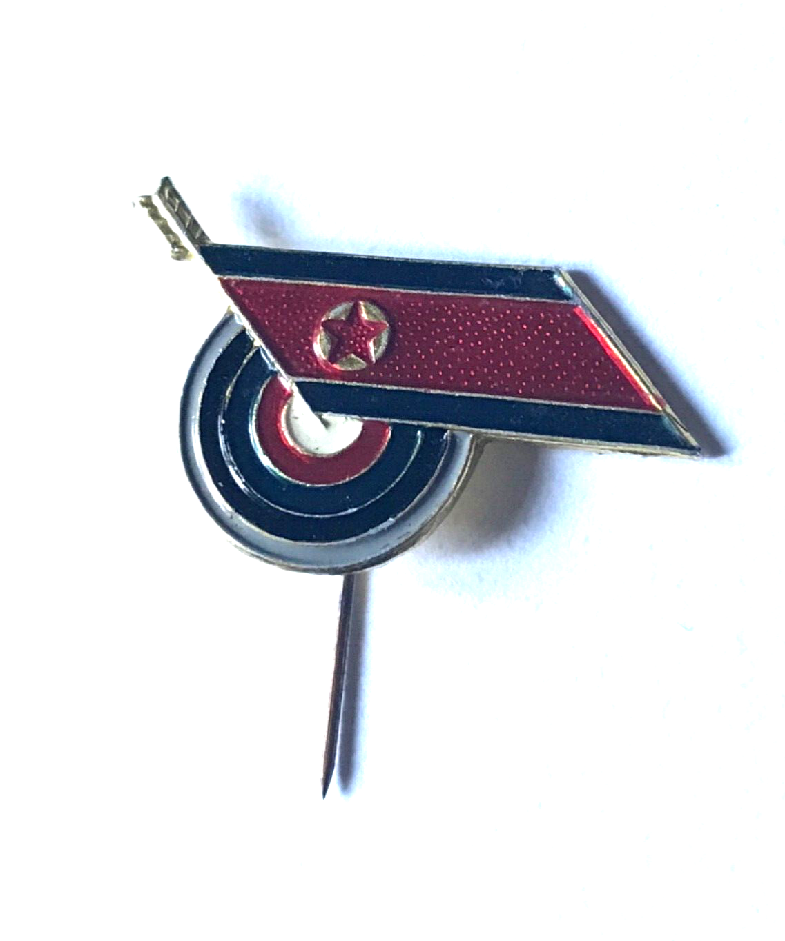 ARCHERY and Flag of the DPRK North Korea Sport Rare Pin Back Lapel! | eBay