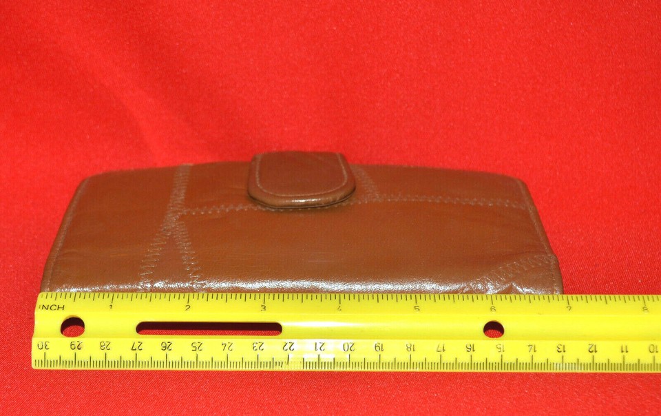 Vintage Wallet Genuine Leather Checkbook Cover W/ Calculator Clasp ...