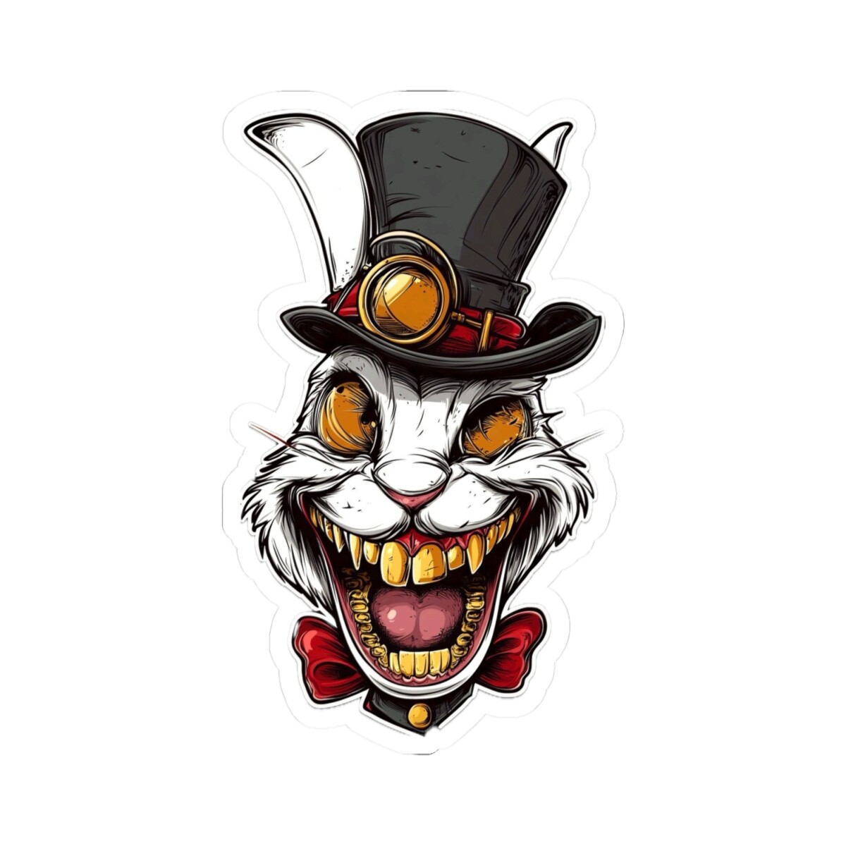 Spooky Mad Hatter Rabbit Vinyl Stickers Crazy Insane Aesthetic ...
