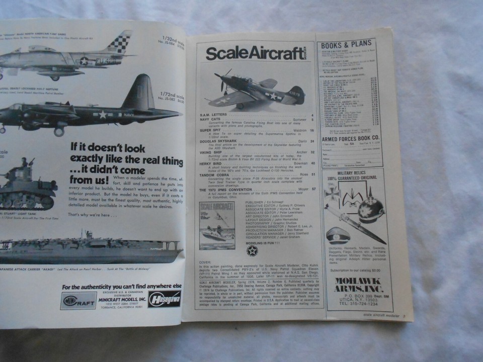 SCALE AIRCRAFT MODELER Magazine SPRING 1974 | eBay