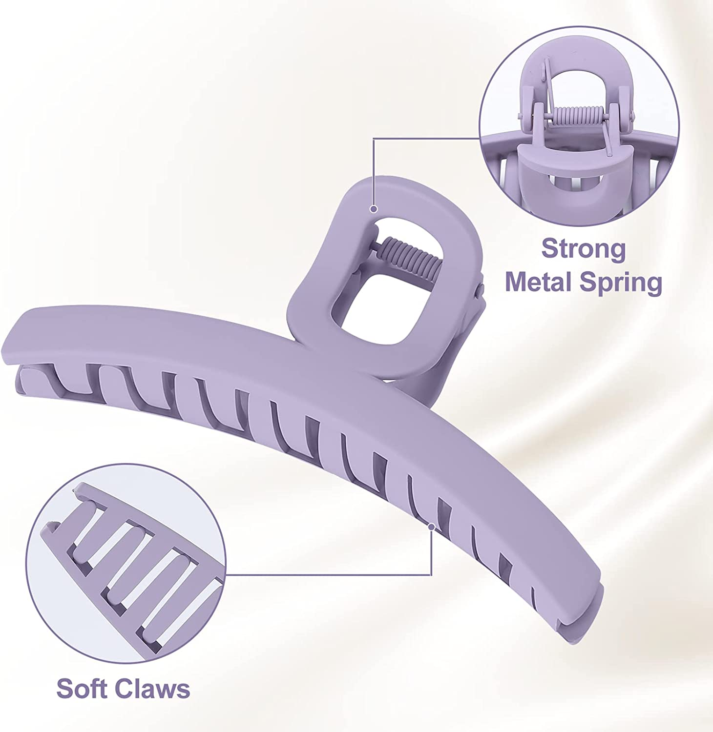 6 Pack Lolalet 4.3 Inch Large Hair Clips Women Big Claw Clips Thin Fine ...