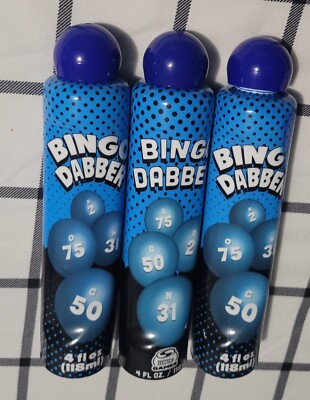 3 Pack BLUE Bingo Dabbers Bingo Dabber with easy flow and vibrant ink ...