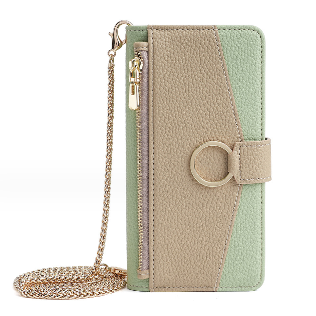 Mirror PU Leather Women Card Wallet Crossbody Phone Case Skin For ...