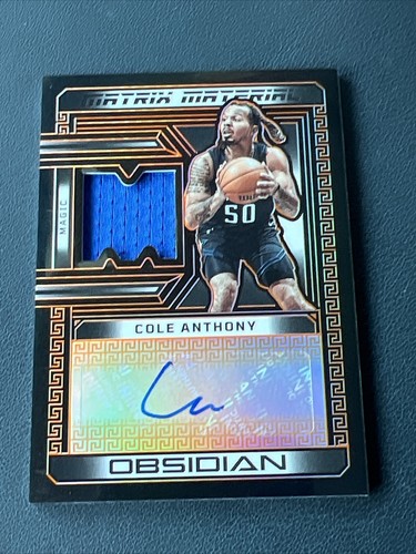 2022-23 Obsidian Cole Anthony Matrix Materials Patch Auto Etch Orange ...