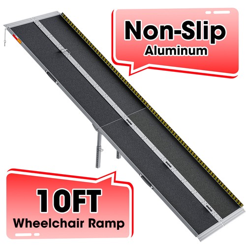 10ft Aluminum Multi-Folding Wheelchair Scooter Mobility Ramp Portable ...