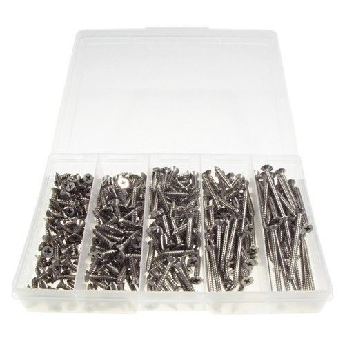 Qty 1 Assortment Kit 370 Piece 6g Countersunk Self Tapper Screw ...