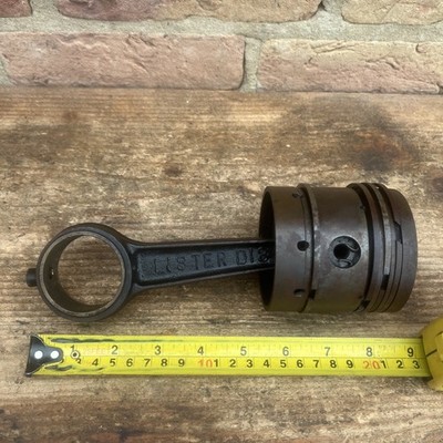 ORIGINAL LISTER D ? TYPE STATIONARY ENGINE PISTON & CONNECTING ROD BARN ...