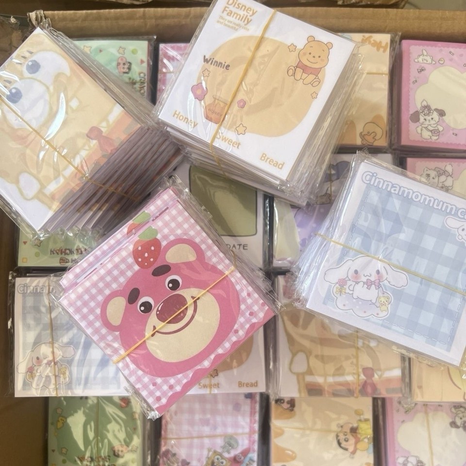 4Pads(80Hseets)Random Cartoon Shape Sticky Notes Self-Adhesive Memo ...
