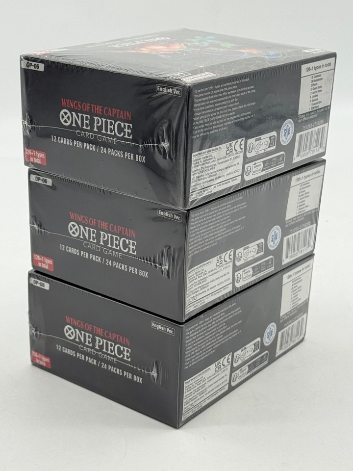 Lot of (3) One Piece English OP-06 Wings of the Captain Booster Boxes ...