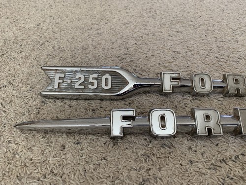 Vintage Original 1960 FORD Truck F-250 side hood Emblems Set | eBay