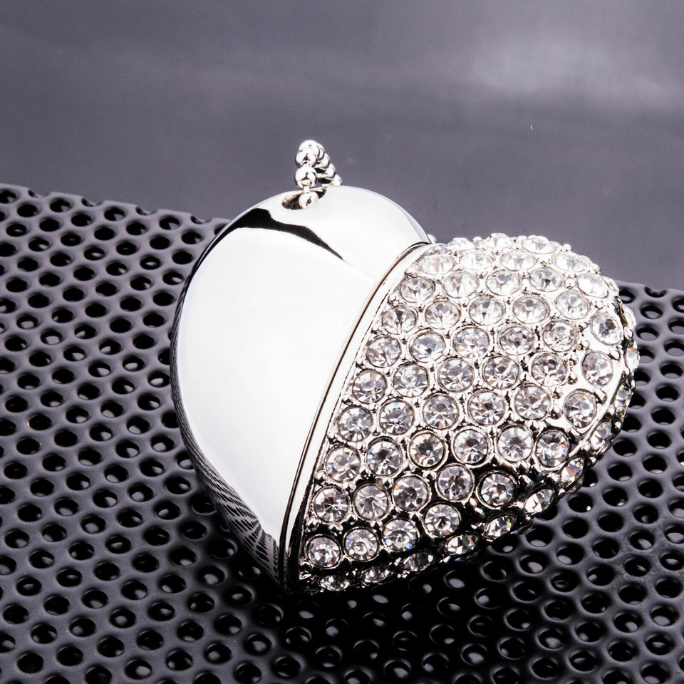 Love Crystal Heart Necklace 32GB 64GB USB 2.0 Flash Drives Memory Stick ...