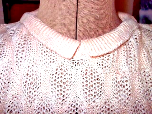Vtg Peach LOOSE Knit Pullover BUBBLE TEXTURE Acrylic Long Sleeve ...