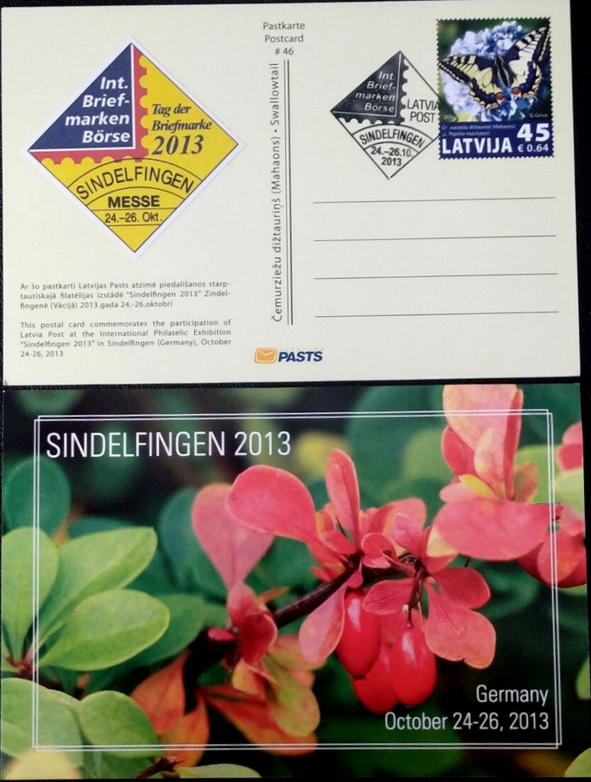 Latvia Lettland - Germany postcard - butterfly / insects 2013 ...