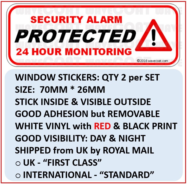 2 x WINDOW WARNING STICKERS INTERNAL GPS TRACKER OBD PORT DISABLED ...