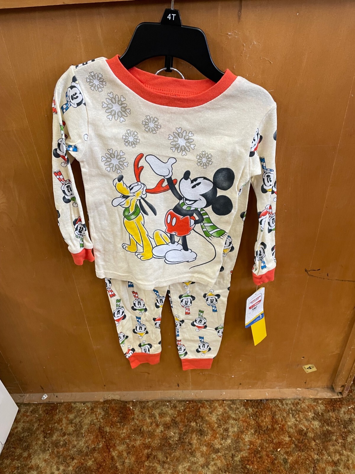 Toddler Boys Girls Mickey Mouse Christmas Pajamas Size 4T Cotton Snug ...