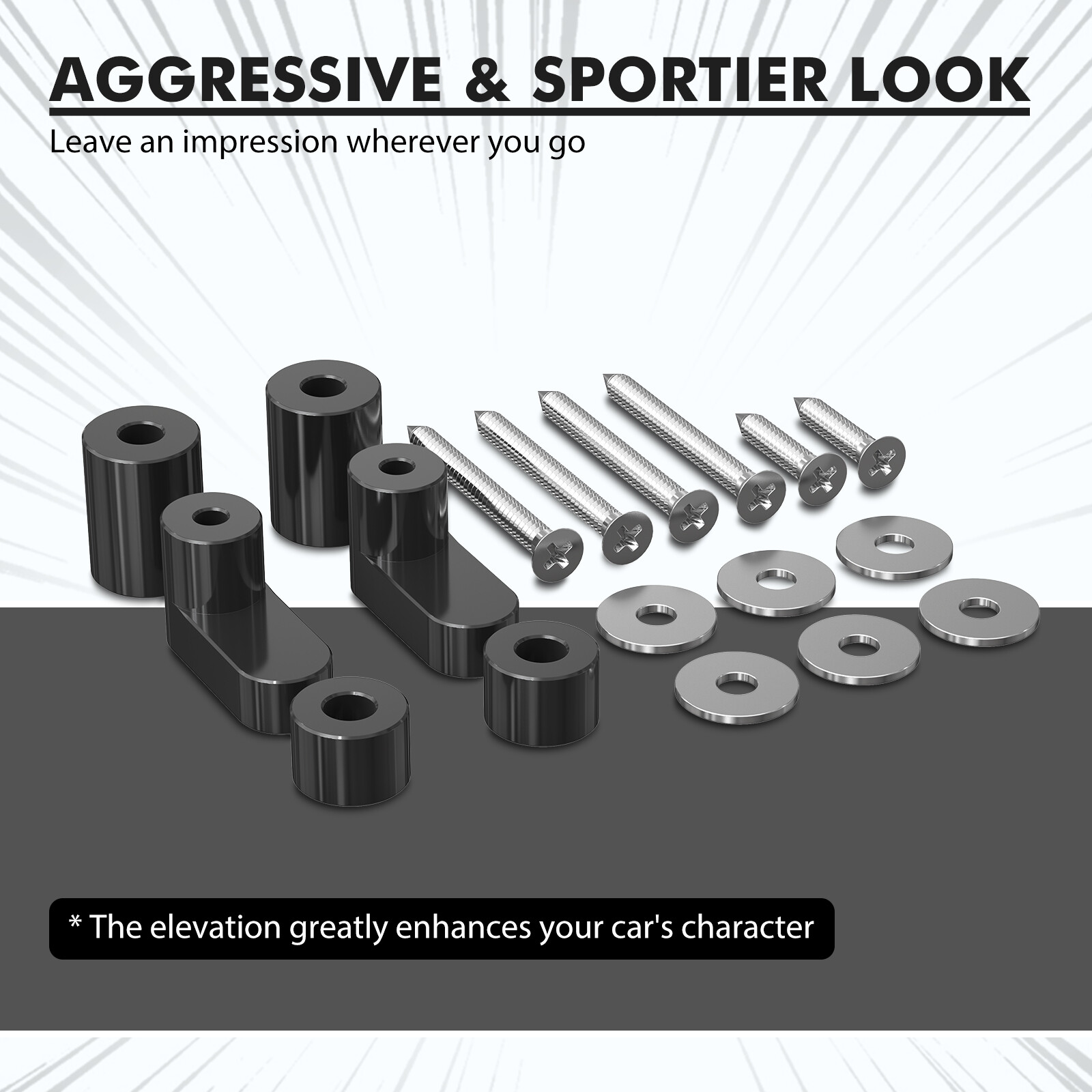 Rear Wing Spoiler Riser Extender Kit For Ford Fiesta Mk7 Mk8 ST-Line/ST ...