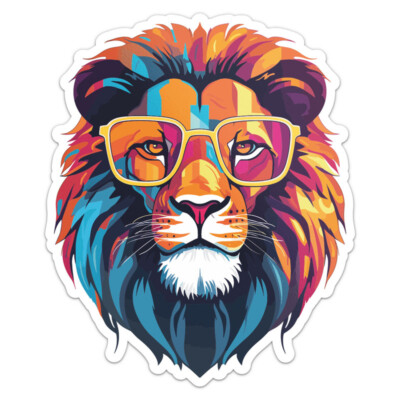 Cool Lion Car Bumper Sticker Weatherproof Vinyl Decal | eBay