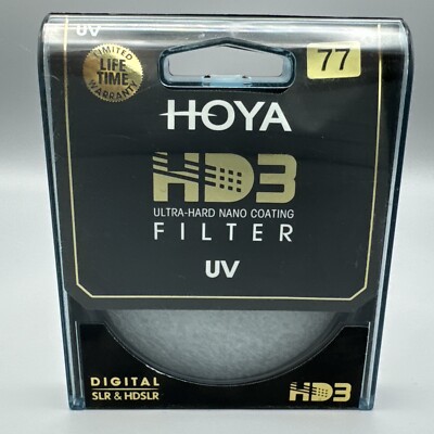 Hoya HD3 UV 77mm GENUINE ORIGINAL Filter HD3-77UV ULTRA VIOLET CASE ...