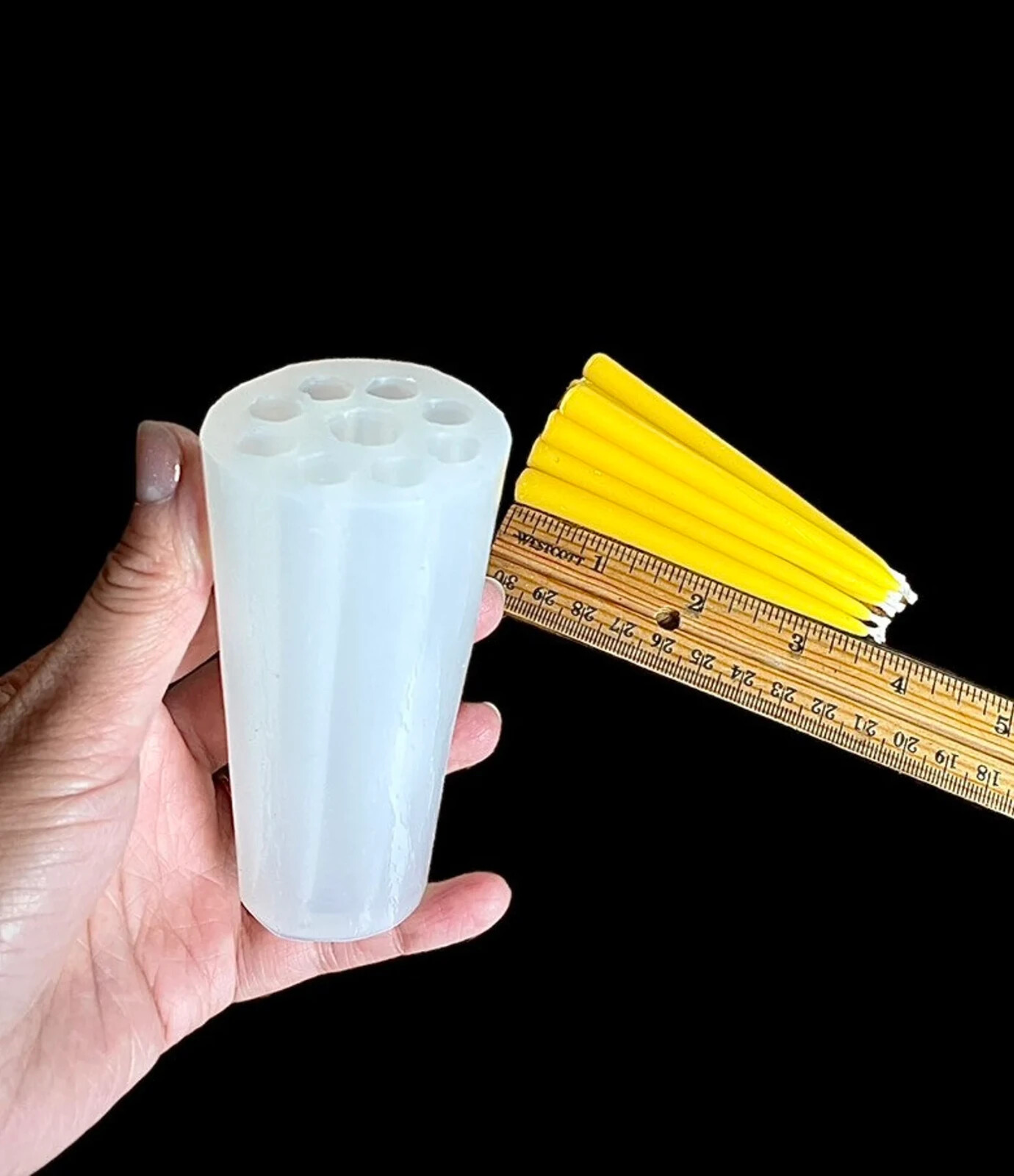3.5” silicone mini taper Mold - birthday spell candle mold - 8 cavities ...